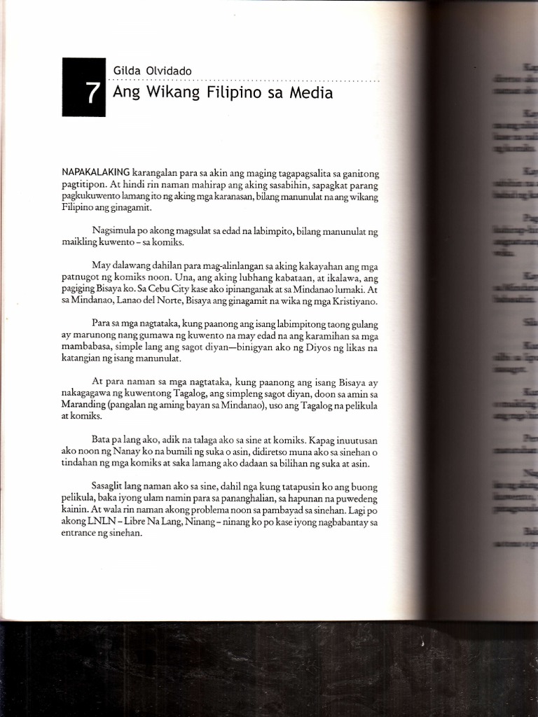 Ang Wikang Filipino Sa Media | PDF