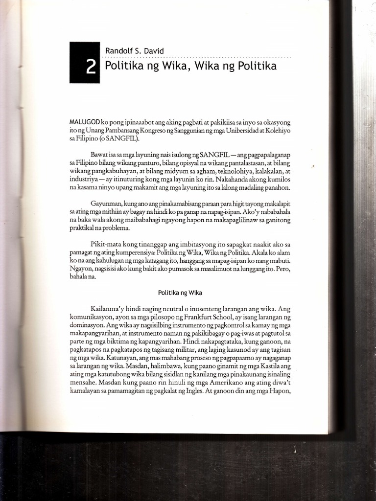 Politika NG Wika, Wika NG Politika | PDF