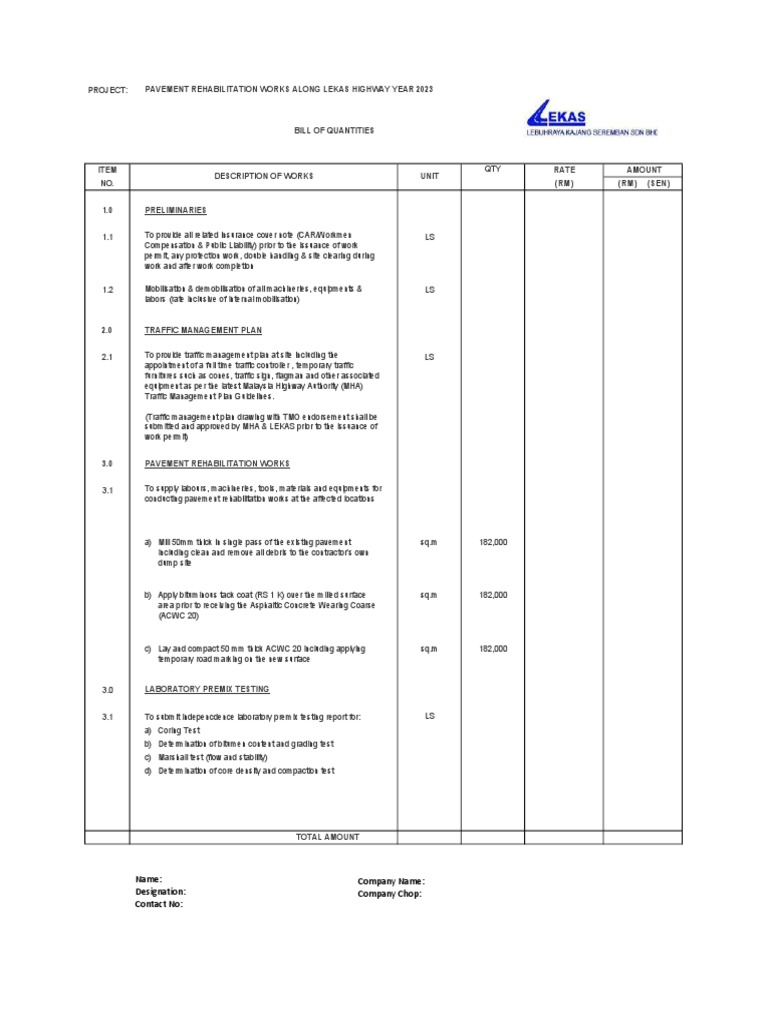 BQ Pavement Rehabilitation 2023 | PDF | Road Surface | Asphalt
