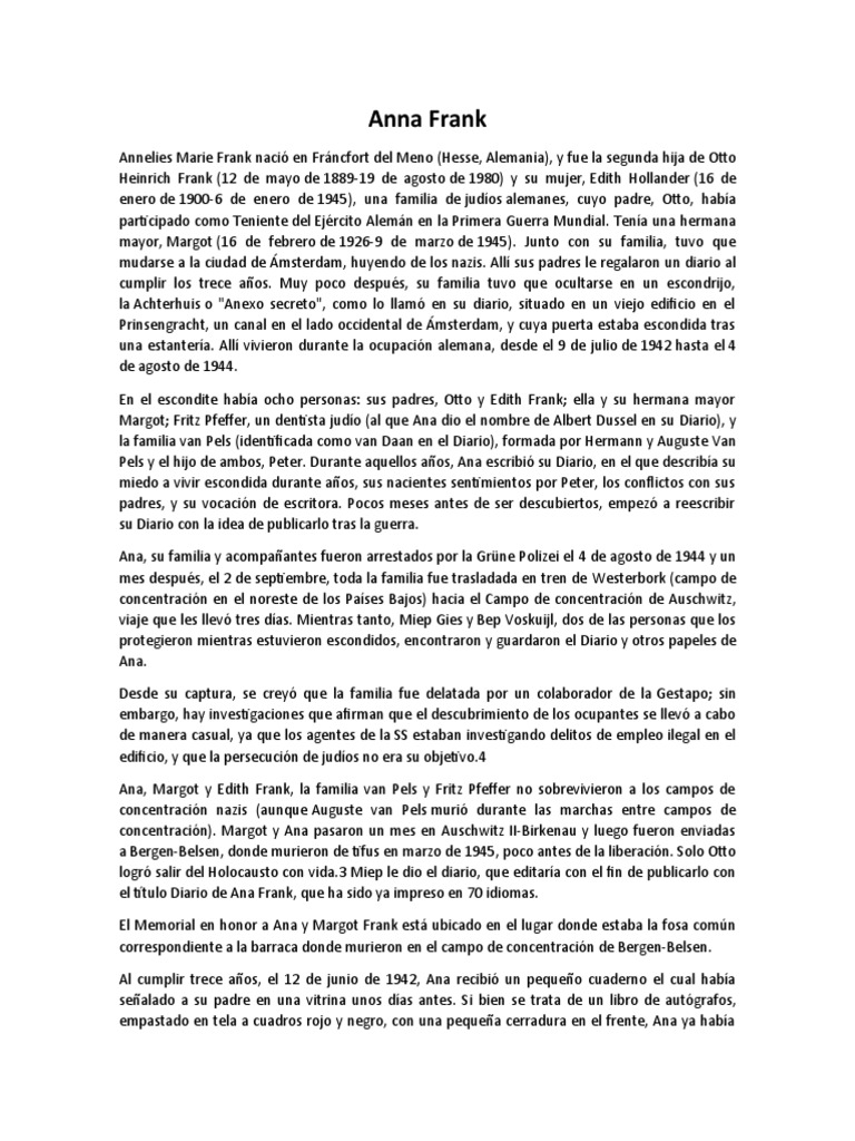 Anna Frank | PDF | Anne Frank | El Holocausto