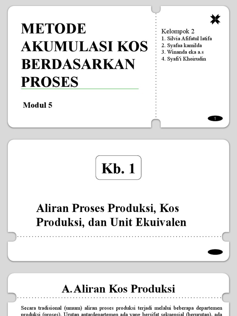 Metode Akumulasi Kos Berdasarkan Proses: Modul 5 | PDF