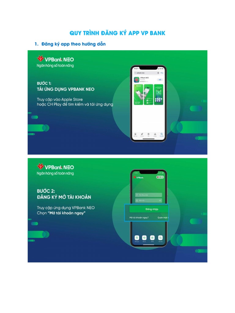 QUY TRÌNH ĐĂNG KÝ APP VP BANK - New | PDF