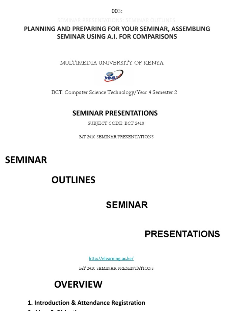 Student Notes Seminar Presentations Lecture 3 | PDF | Lecture ...