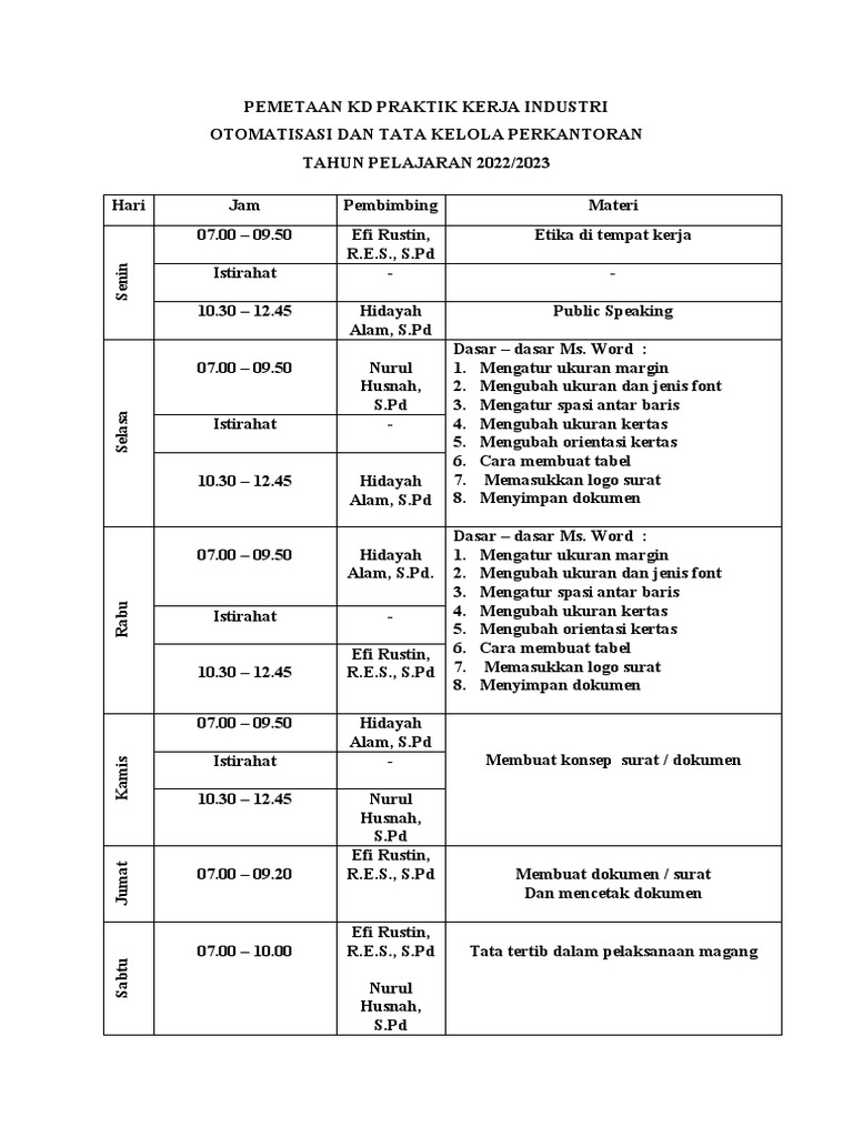 Dokumen Kegiatan Pembekalan PKL Dengan Menghadirkan Guru Tamu | PDF