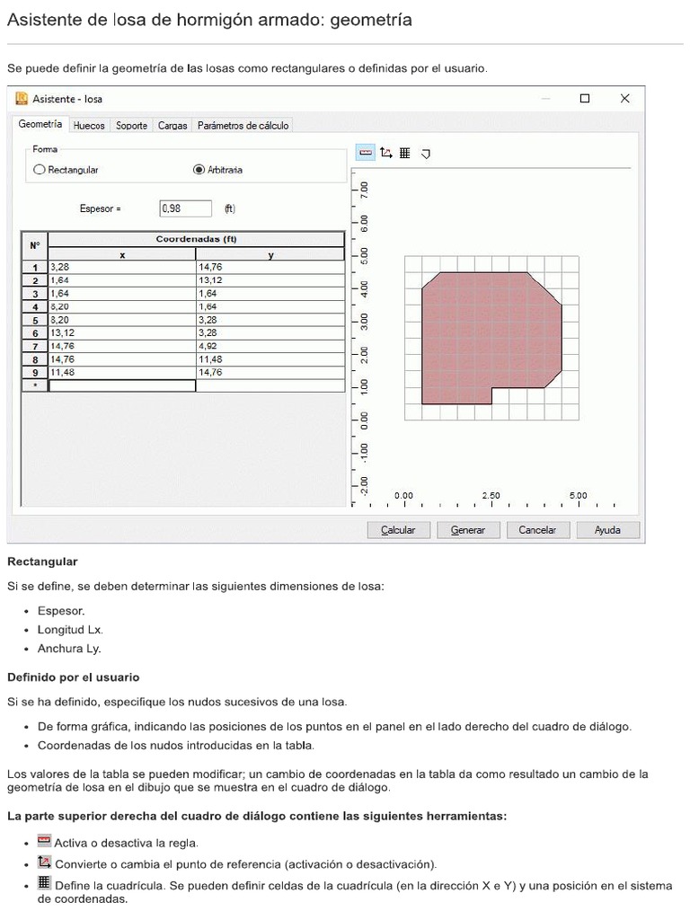 Robot Structural Analysis 2022 Ayuda - ... Hormigón Armado - Geometría - Autodesk | PDF