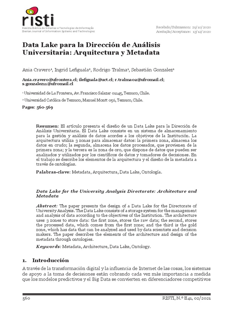 Data Lake | PDF | Metadatos | Almacén de datos