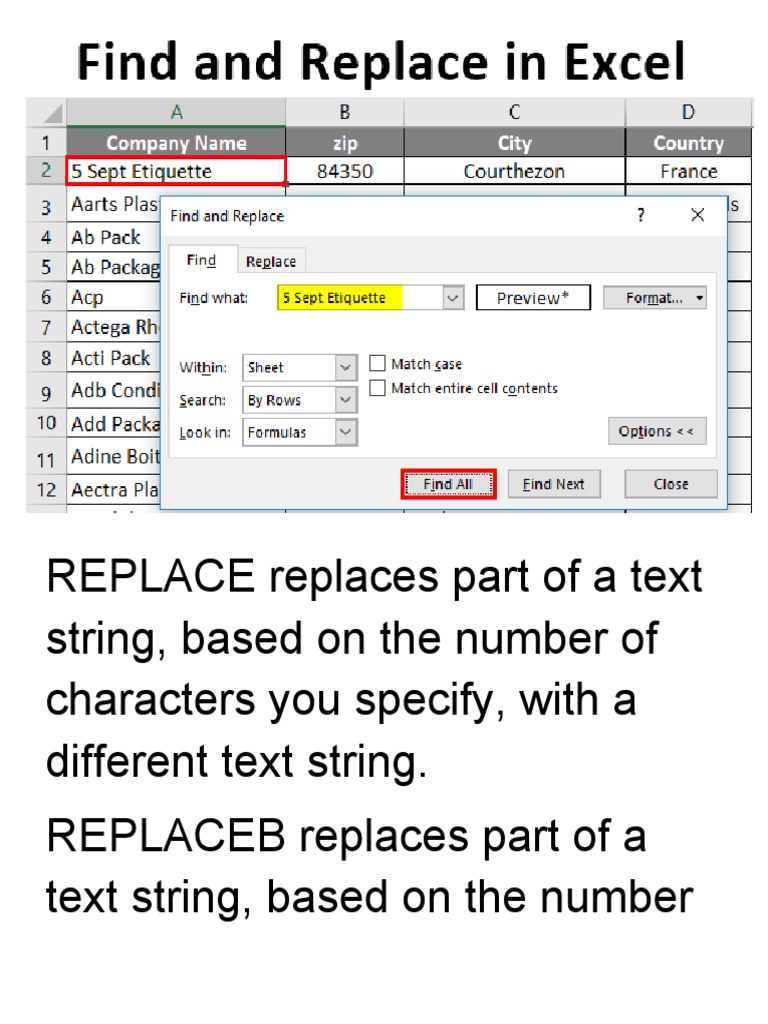 REPLACE Replaces Part of A Text String | PDF