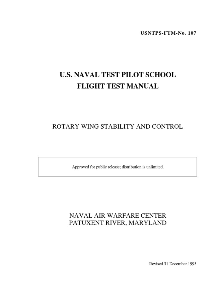Rotary Wing Stability & Control Manual | PDF | Flight Dynamics (Fixed ...