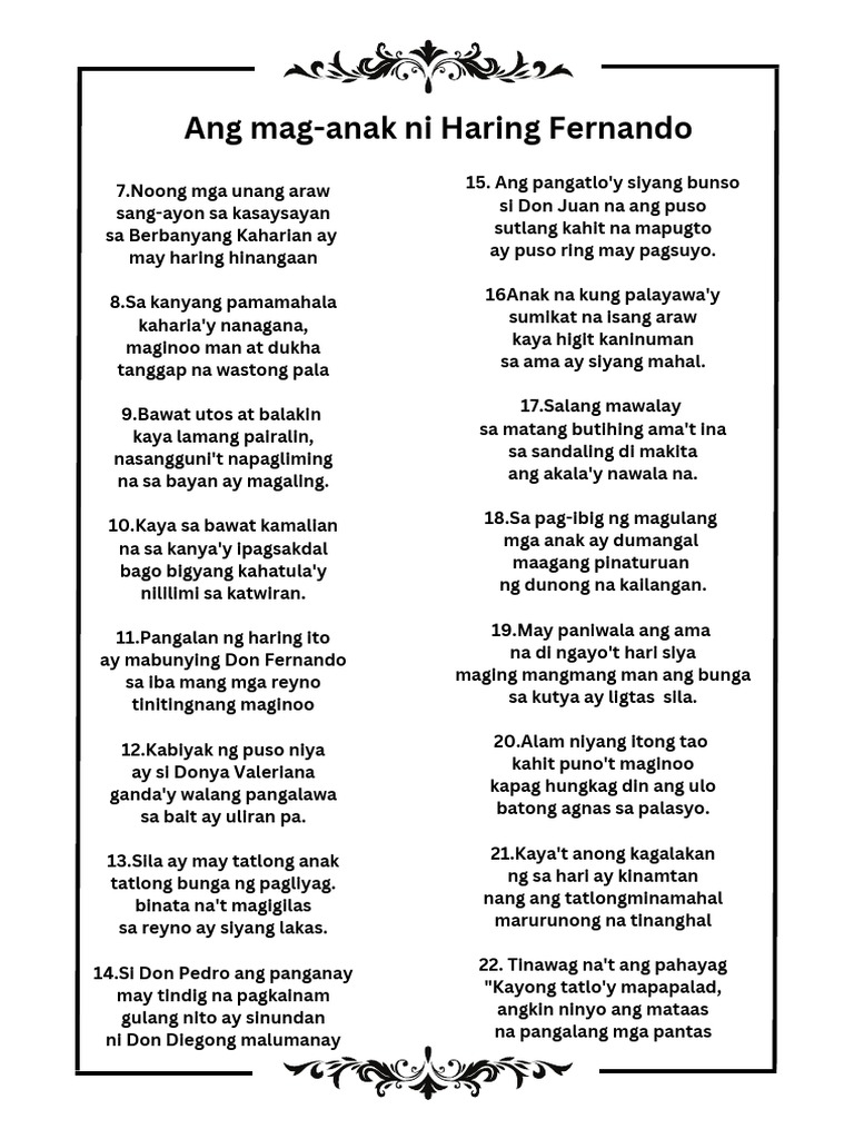 Ang Mag-Anak Ni Haring Fernando | PDF