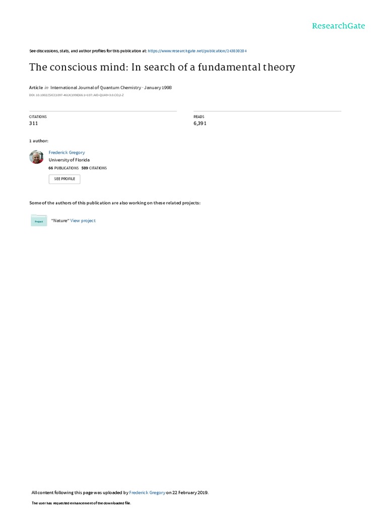 Chalmers' Conscious Mind Theory Review | PDF | Scientific Theories ...