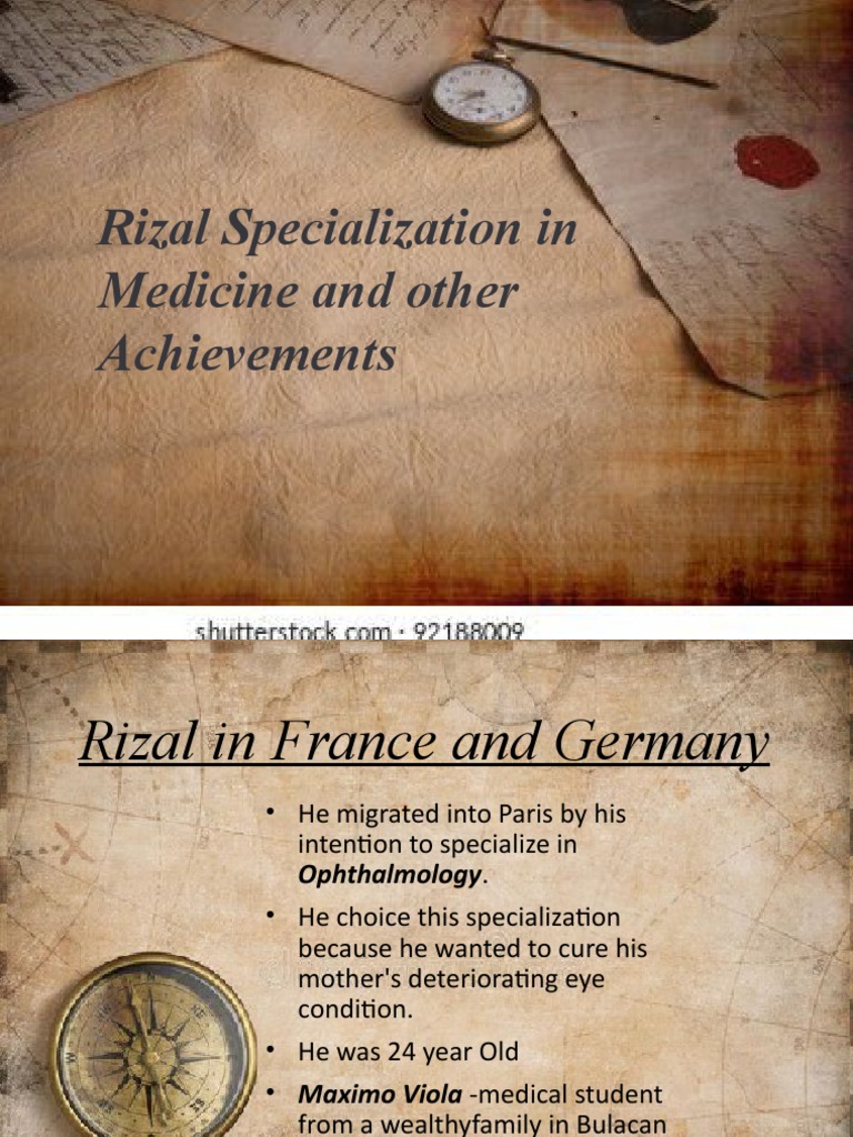 Rizal Specialization in Medicine and Other Achievements | PDF | Classics
