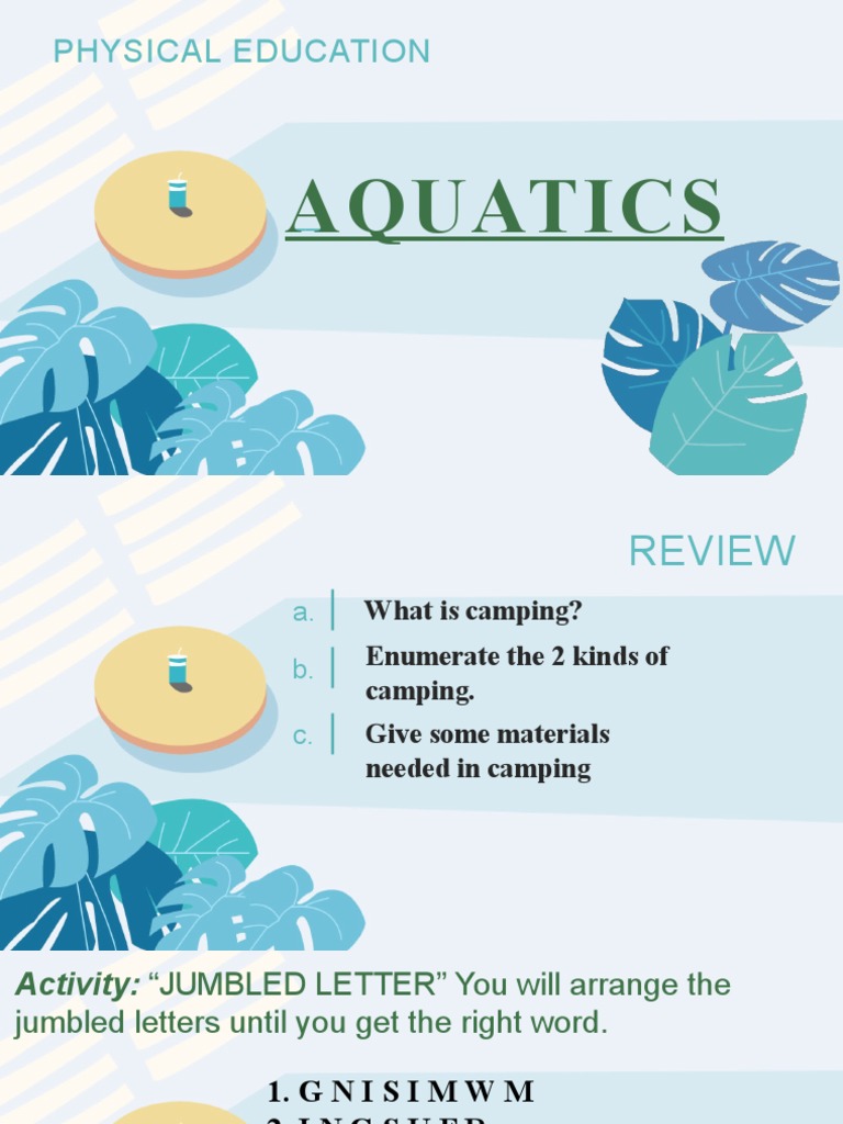 AQUATICS | PDF | Swimming | Self Esteem