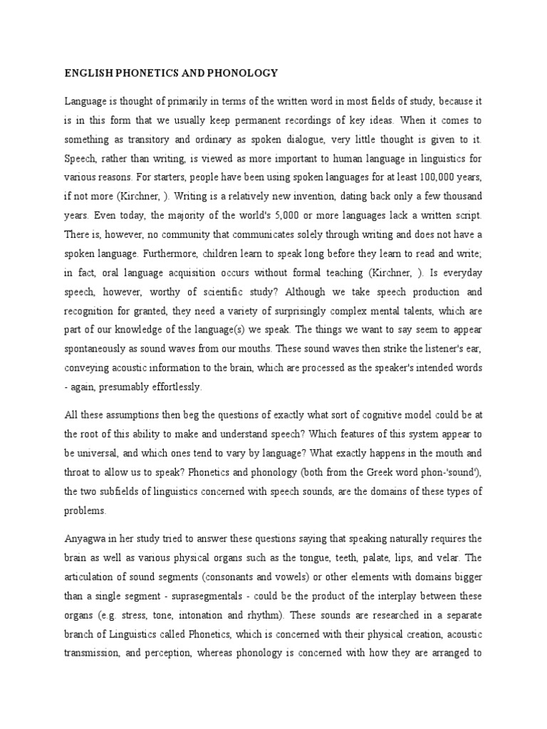 English Phonetics and Phonology Overview | PDF | Phonetics | Phoneme