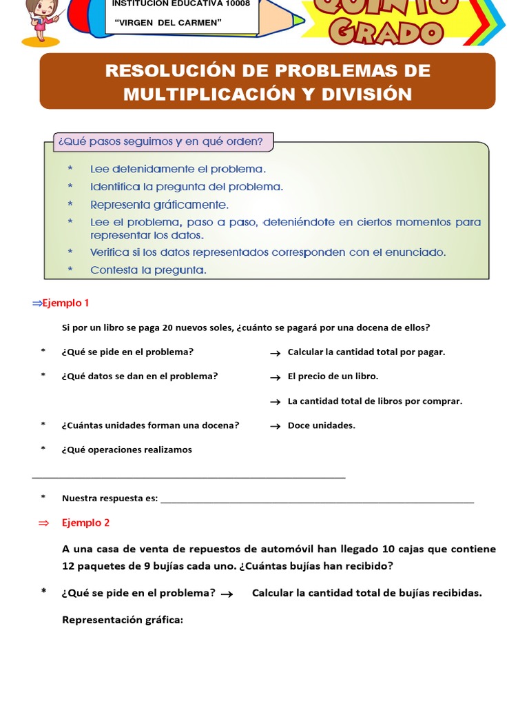 Problemas de Multiplicación y División | PDF | Hogar, jardinería y ...