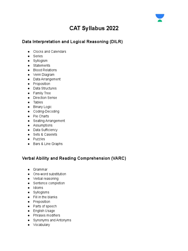 CAT Syllabus | PDF