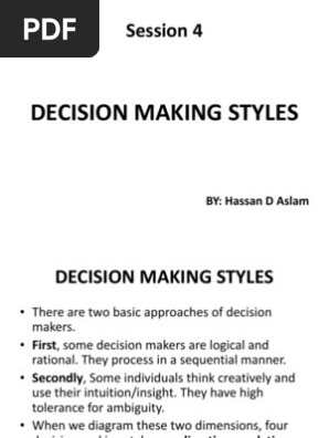 4 Decision Making Styles