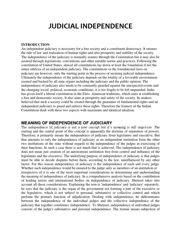 Understanding Judicial Independence | PDF | Judiciaries | Supreme Courts