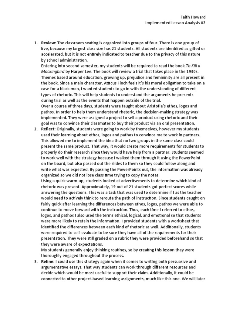 Engaging Rhetoric Lesson Plan | PDF | Rhetoric | Logos