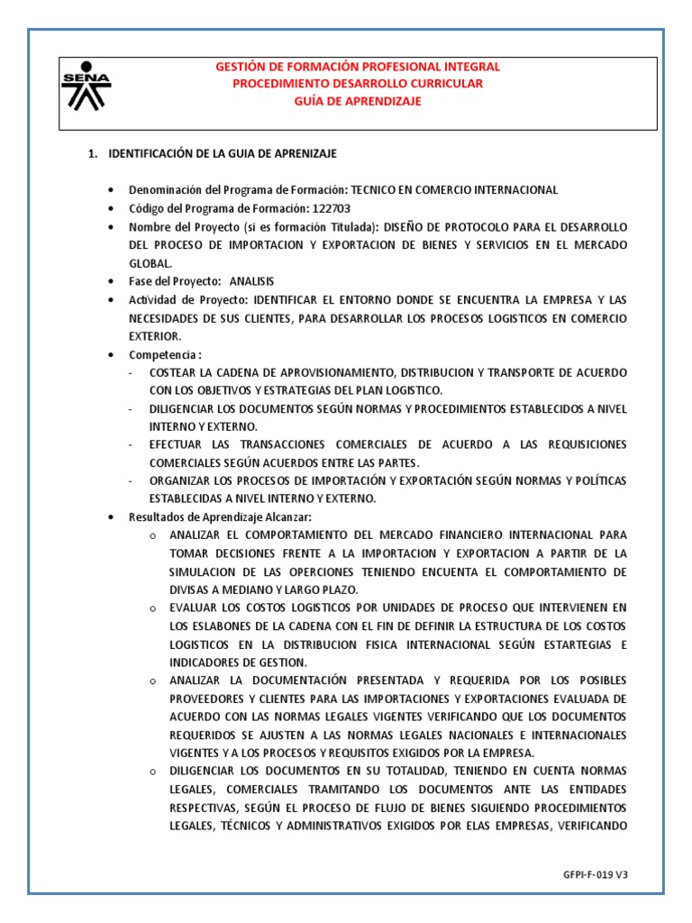 Gfpi-F-019 Formato Guia de Aprendizaje Analisis 2 Iesfa | PDF | Logística | El comercio ...