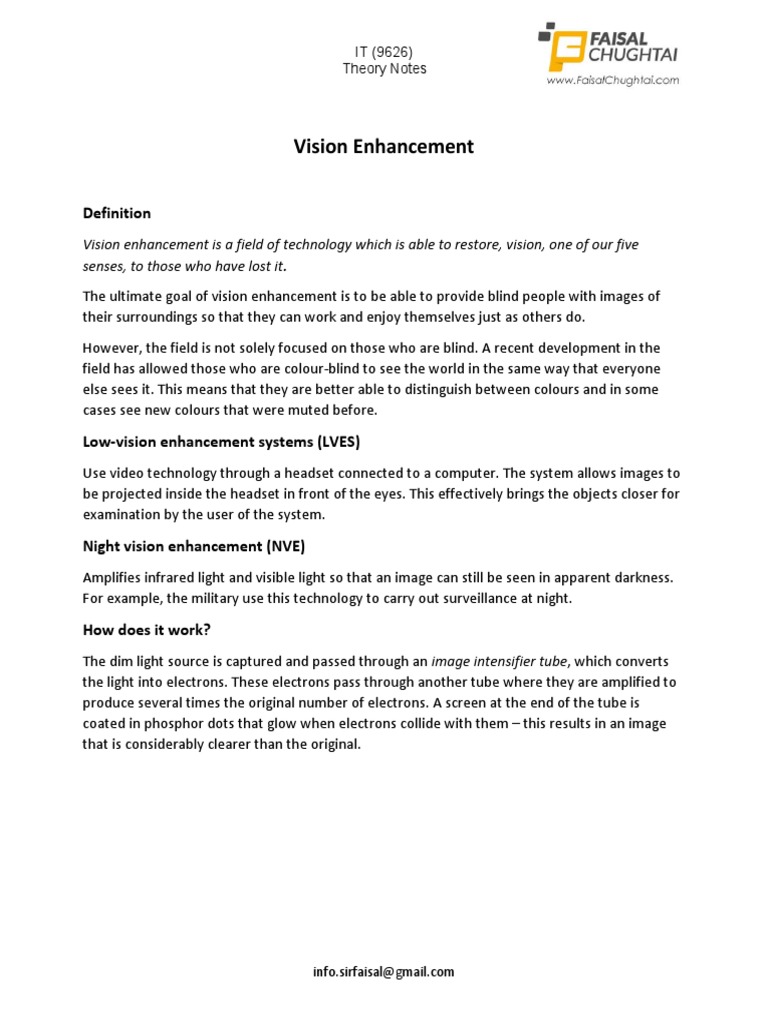 Vision Enhancement Technologies Explained | PDF