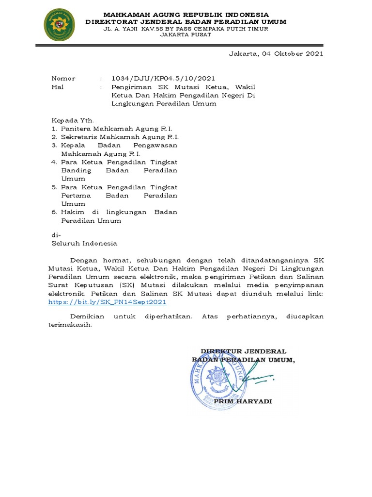 Surat Pengiriman SK Tte | PDF | Hukum