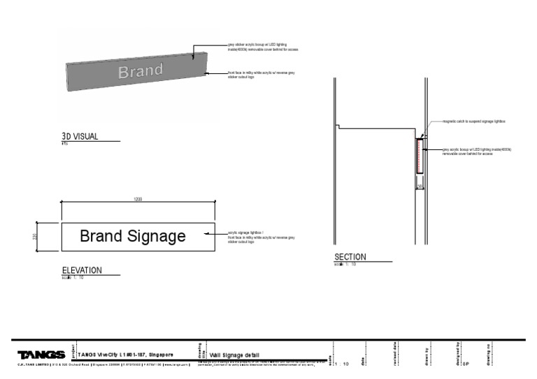 Wall Signage Detail Drawing | PDF
