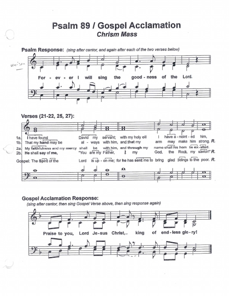 Chrism Mass Psalm 89 | PDF