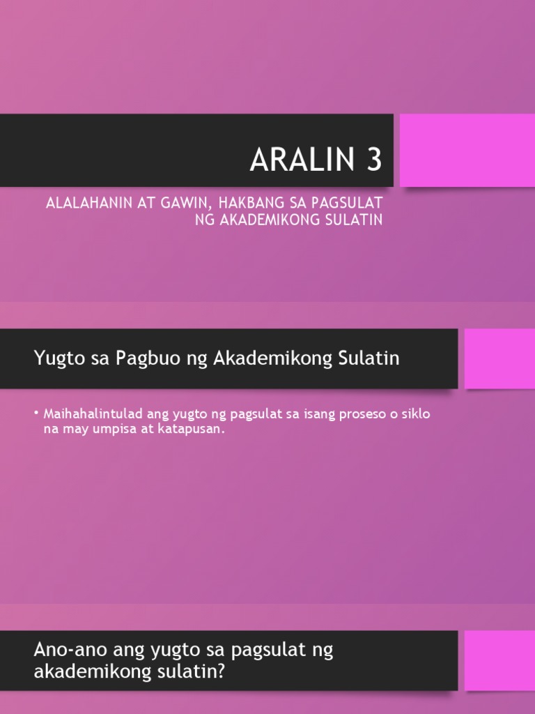 Aralin 3 Piling Larangan | PDF