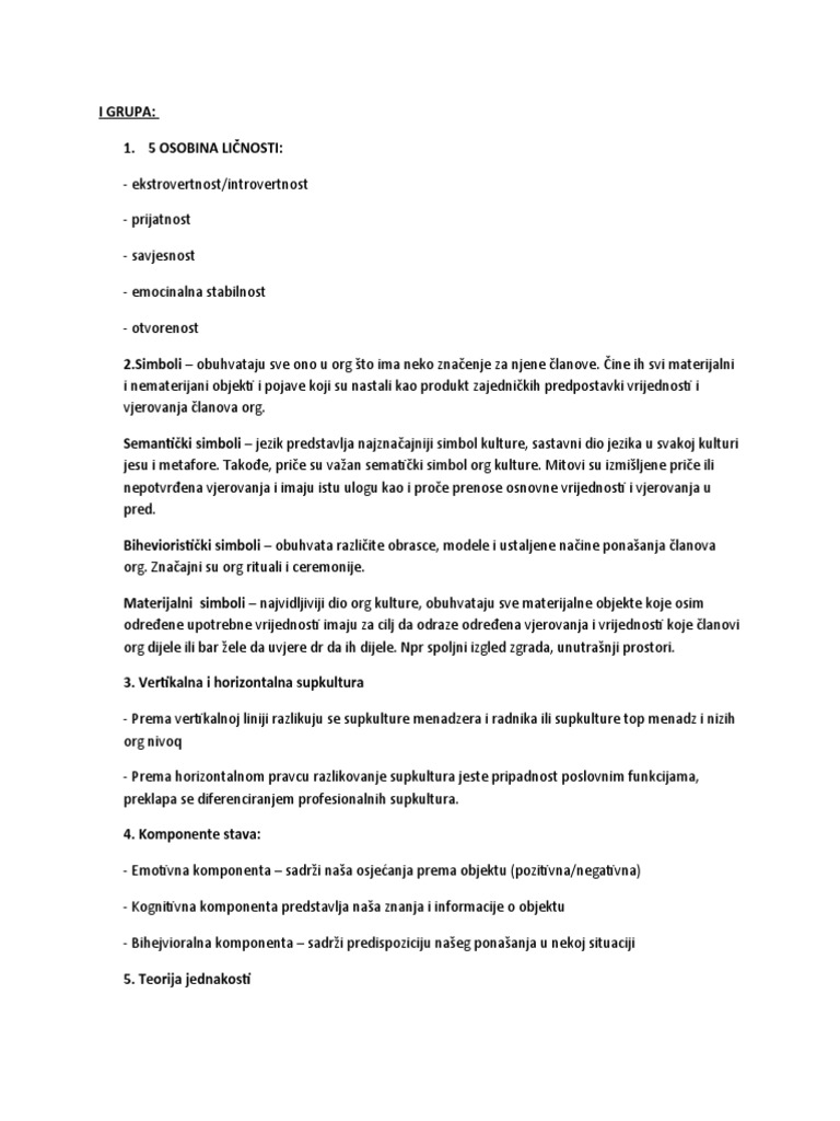 Organizaciono Ponasanje | PDF