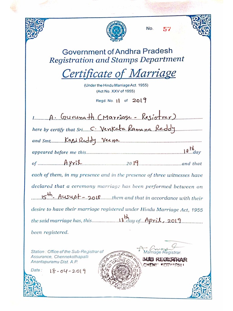 Marriage Certificate | PDF