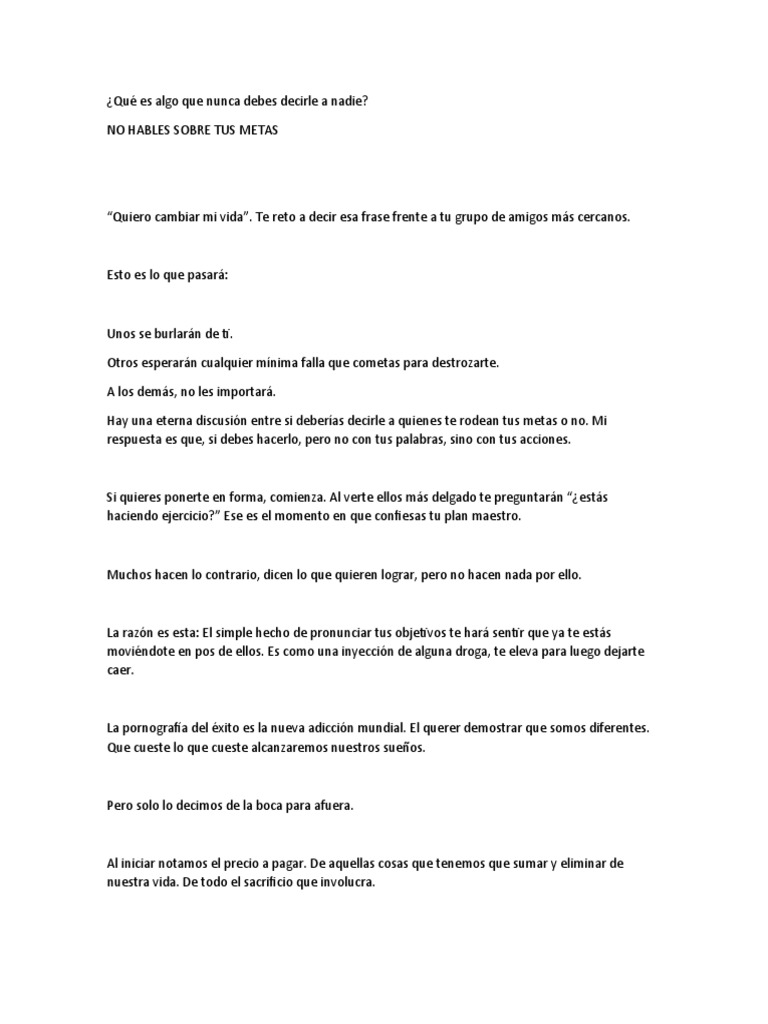 Qué Es Algo Que Nunca Debes Decirle A Nadie | PDF