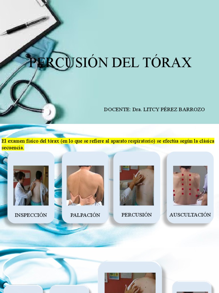 Percusión Del Tórax: Docente: Dra. Litcy Pérez Barrozo | PDF | Medicina ...