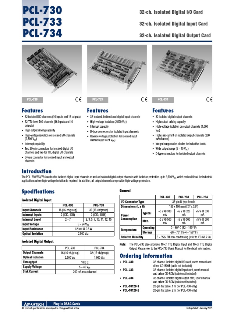 PCL-730 Isa | PDF | Equipment | Electrical Equipment