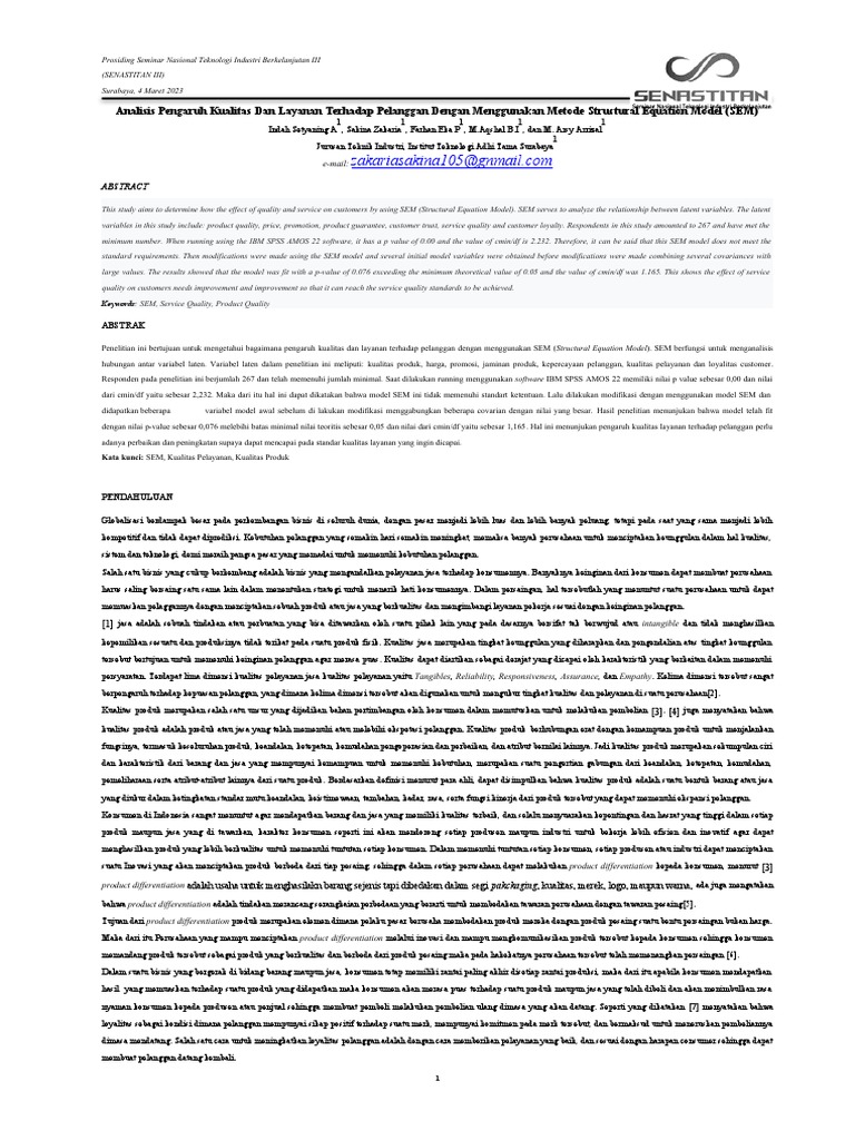 Analisis Pengaruh Kualitas Dan Layanan Terhadap Pelanggan Dengan ...