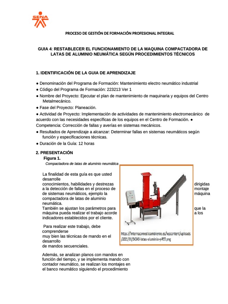Neumatica 4 Restablecer Compactadora de Latas de Aluminio | PDF ...