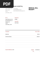 Medical Bill Receipt Template | PDF