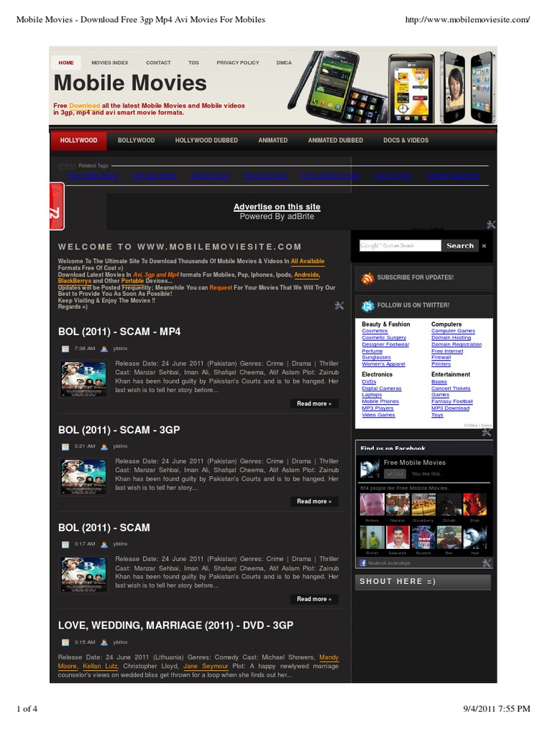Mobile Movies - Download Free 3gp Mp4 Avi Movies For Mobiles | Download ...