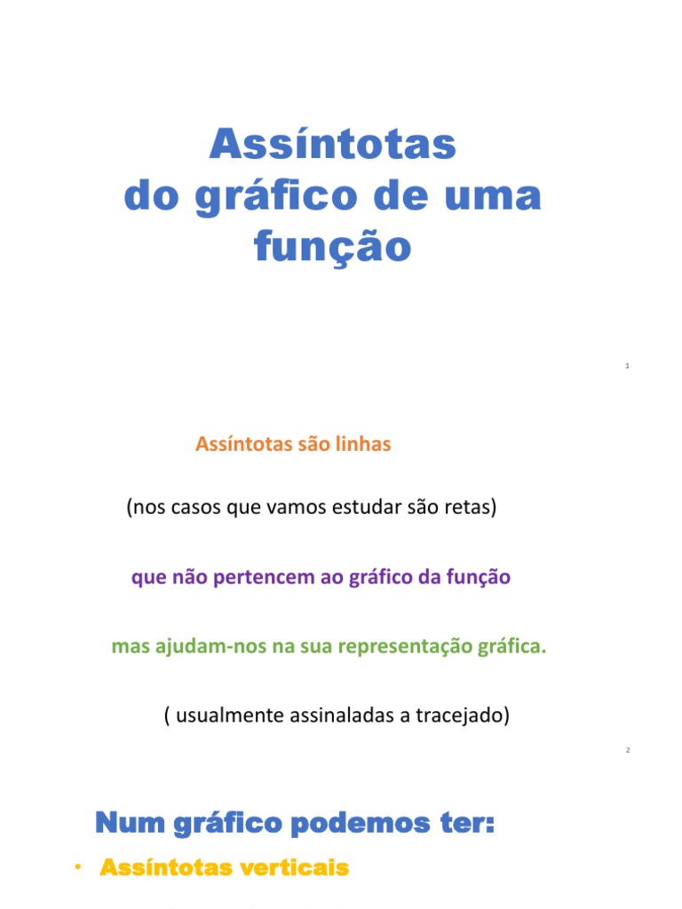 Assíntotas: Conceito, Tipos e Determinação | PDF | Assíntota ...