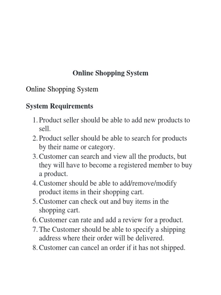 Online Shopping System Overview | PDF | Online Shopping | Business Process