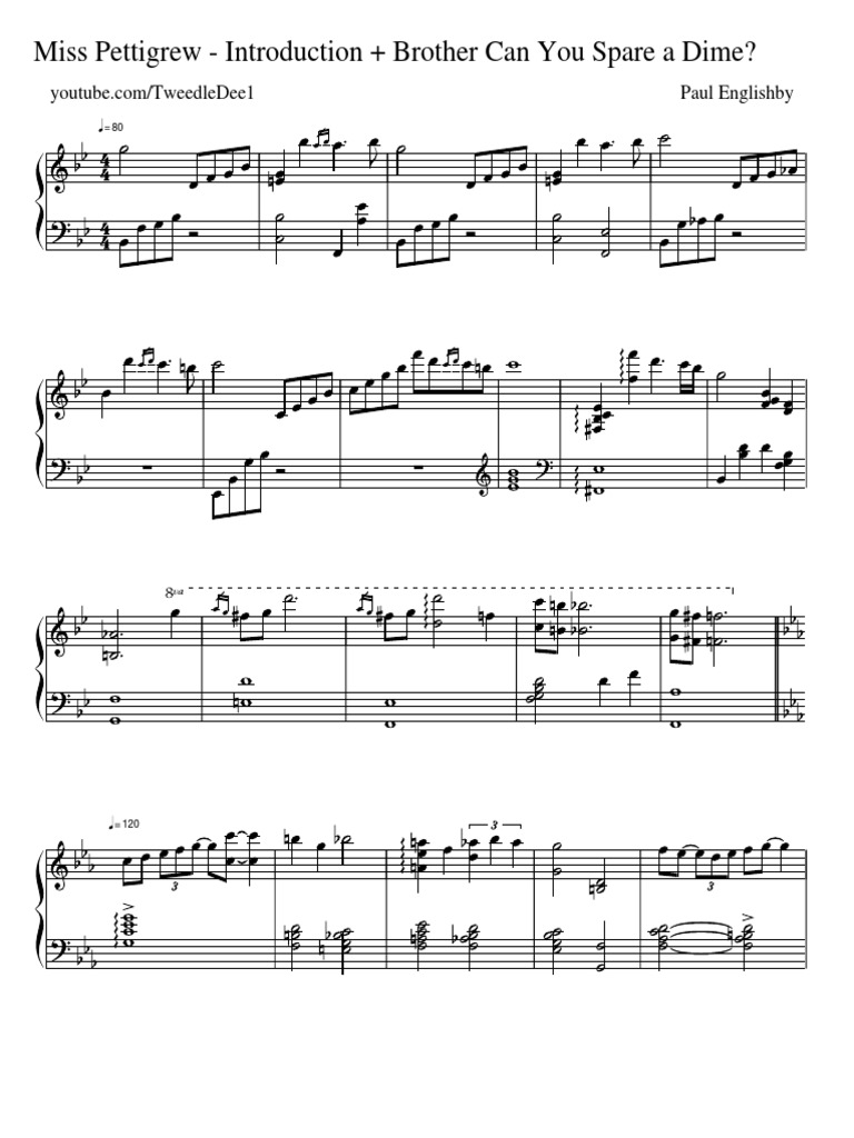 Miss Pettigrew - Introduction + Brother Can You Spare A Dime? | PDF