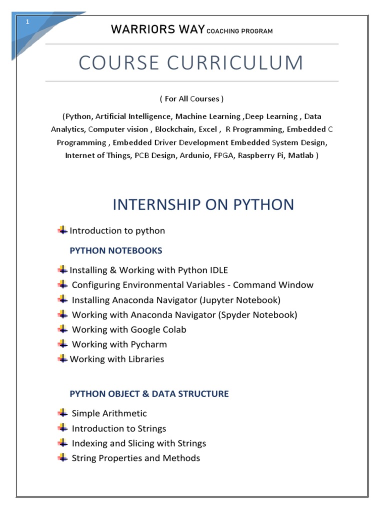ALL Course Curriculum | PDF | Deep Learning | Internet Of Things