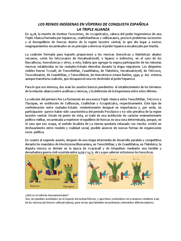 Los Reinos Indígenas en Vísperas de Conquista Española | PDF | Pueblos indígenas de América ...