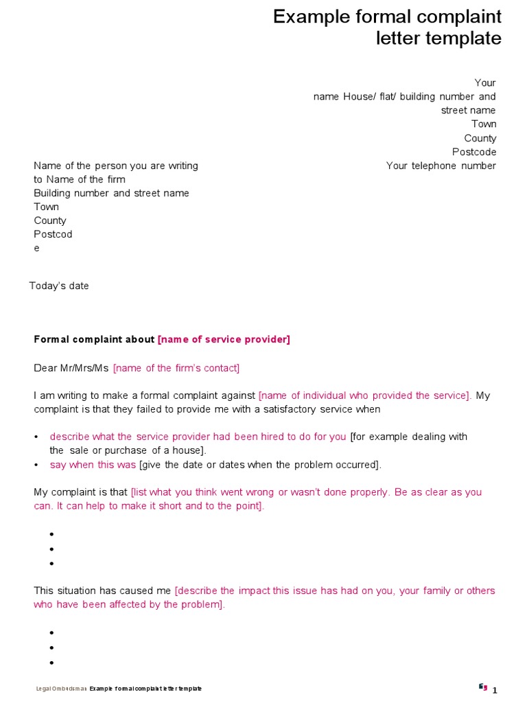 Complaint Letter Template 10 | PDF | Justice | Crime & Violence