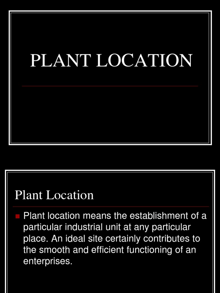 Plant Location | PDF | Factory | Labour Economics