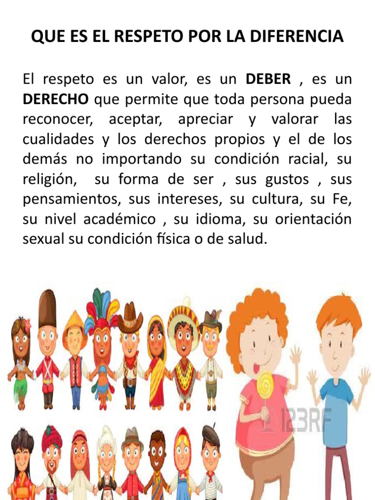 Diapositivas Respeto Por La Diferencia | PDF | Amor | Sicología