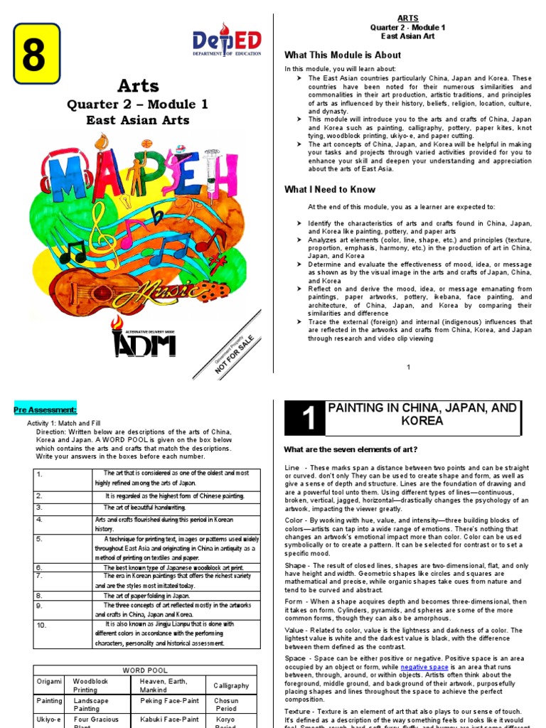 ARTS Module A4 2nd Quarter | PDF | Paintings | Shape