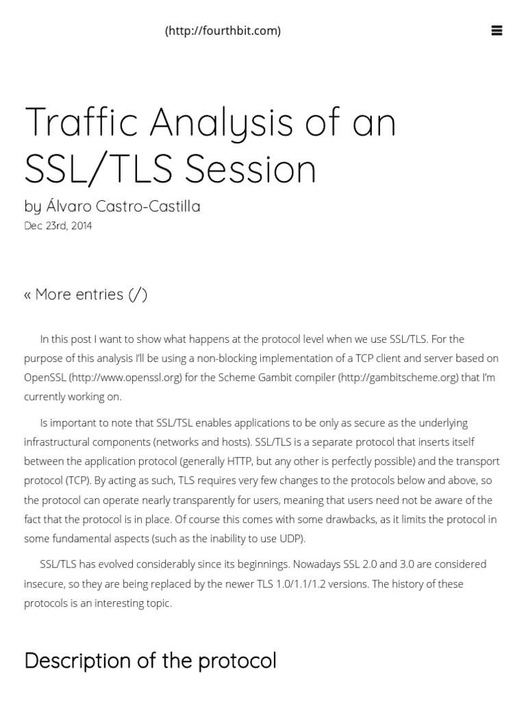 Traffic Analysis of An SSL - TLS Session - The Blog of Fourthbit | PDF | Transport Layer ...