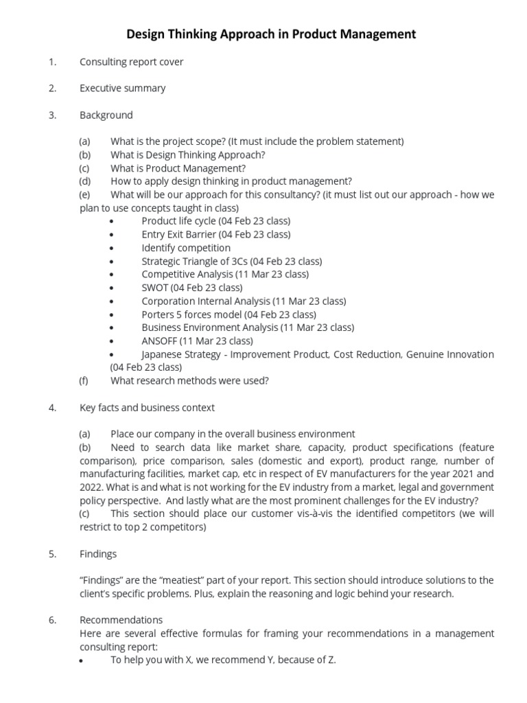 Outline of Consultancy Report | PDF | Strategic Management | Private Sector