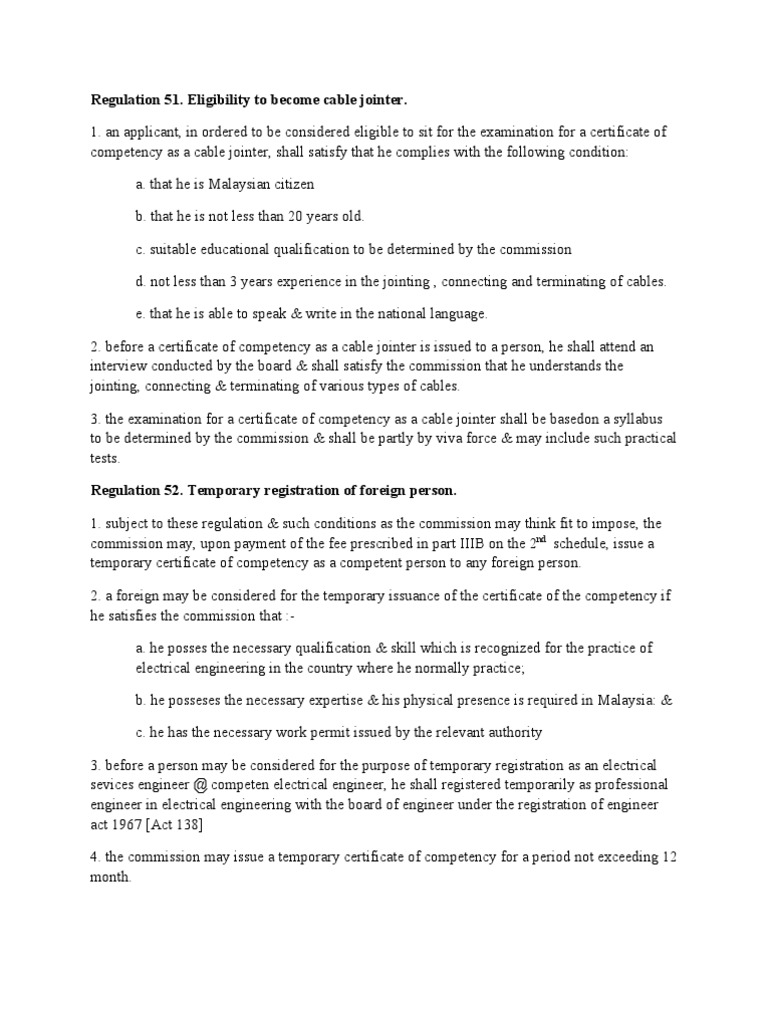 Regulation 51 | PDF | Engineer | Electrical Wiring