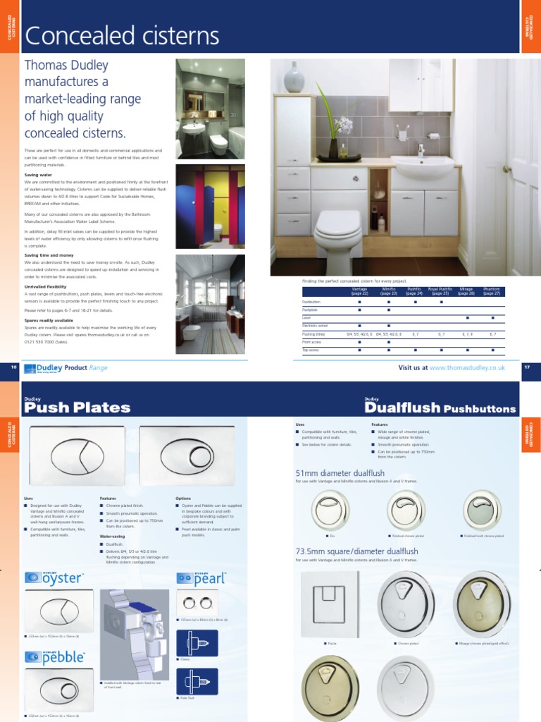 Concealed Cisterns Guide | PDF | Manufactured Goods